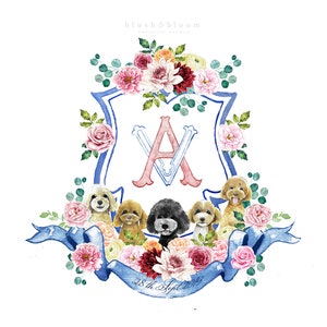 Bespoke Rich Floral Wedding Crest Baroque Inspired Crest Heraldry Rich ...