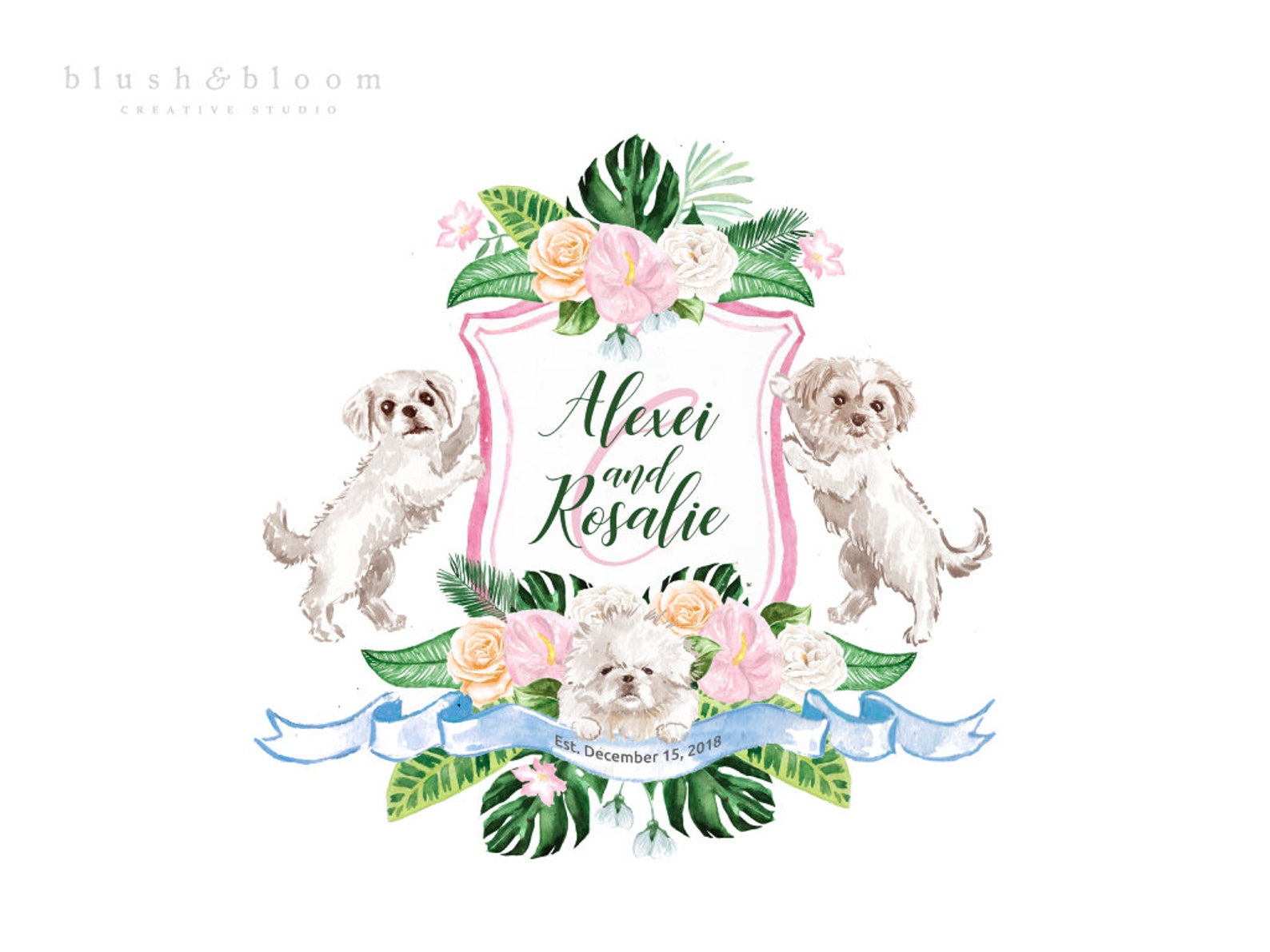 Bespoke Rich Floral Wedding Crest Baroque Inspired Crest - Etsy