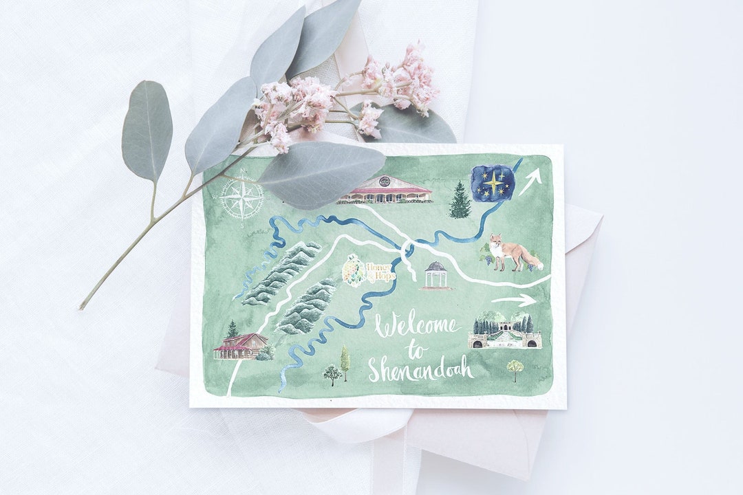 Bespoke Wedding Map Design Location Art, Custom Map, Watercolors ...