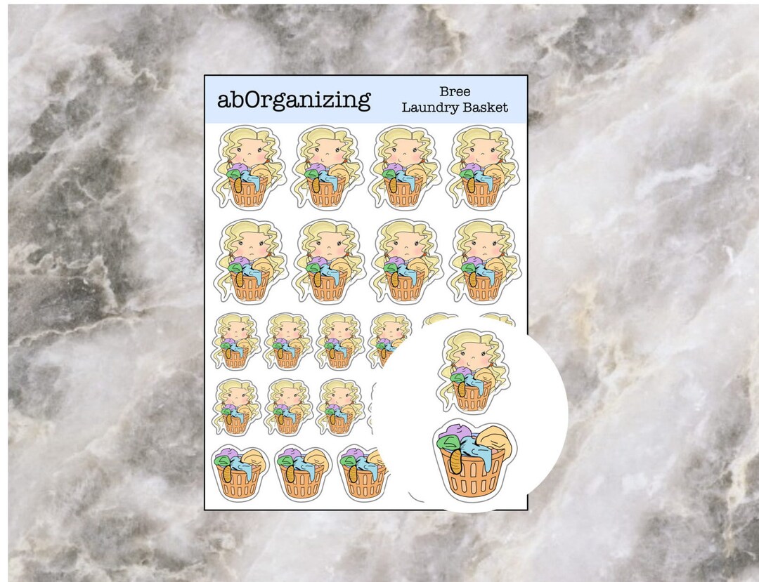 Bree Laundry Basket // Blonde Girl Character Stickers // Character ...