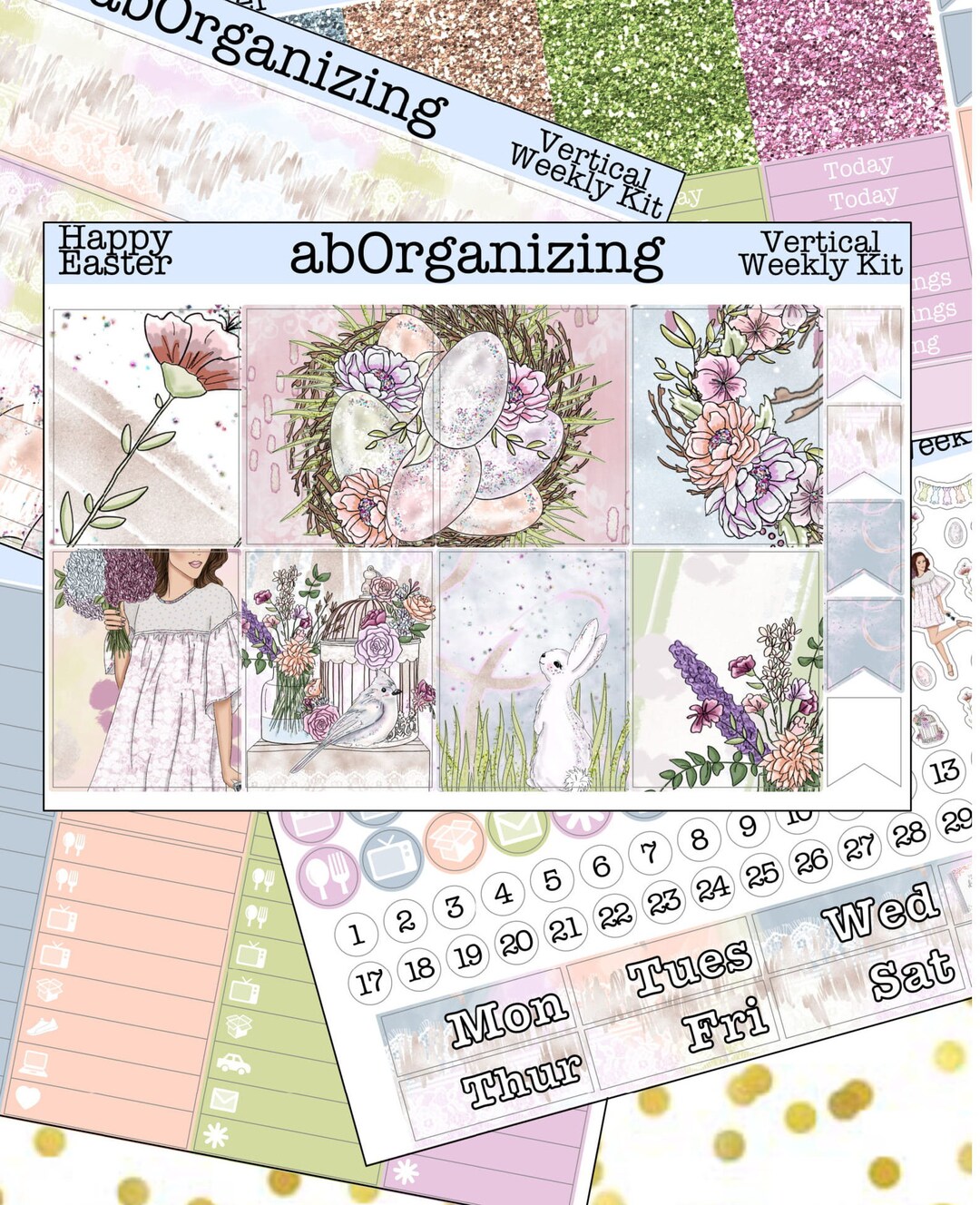 Happy Easter Vertical Weekly Kit for the Erin Condren Life Planner ...
