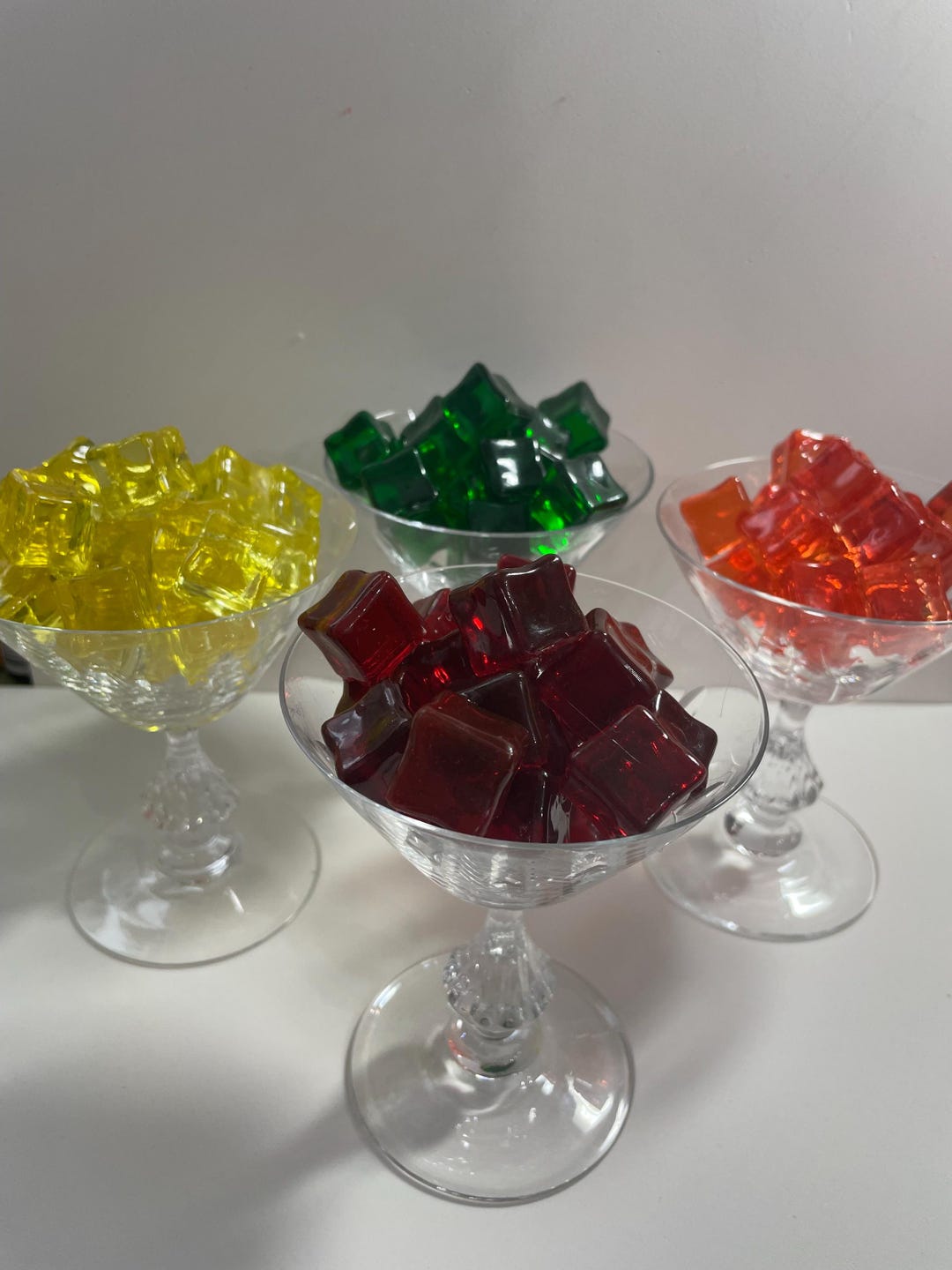 Jello Cubes in Glass Cup - Etsy
