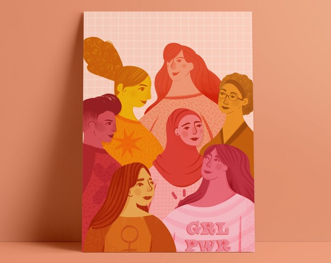 Feminist Art Print 5x7 Illustrated Poster Postcard Drawing - Etsy