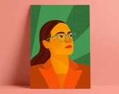 Alexandria Ocasio-cortez AOC Illustrated Art Print 5x7 New - Etsy