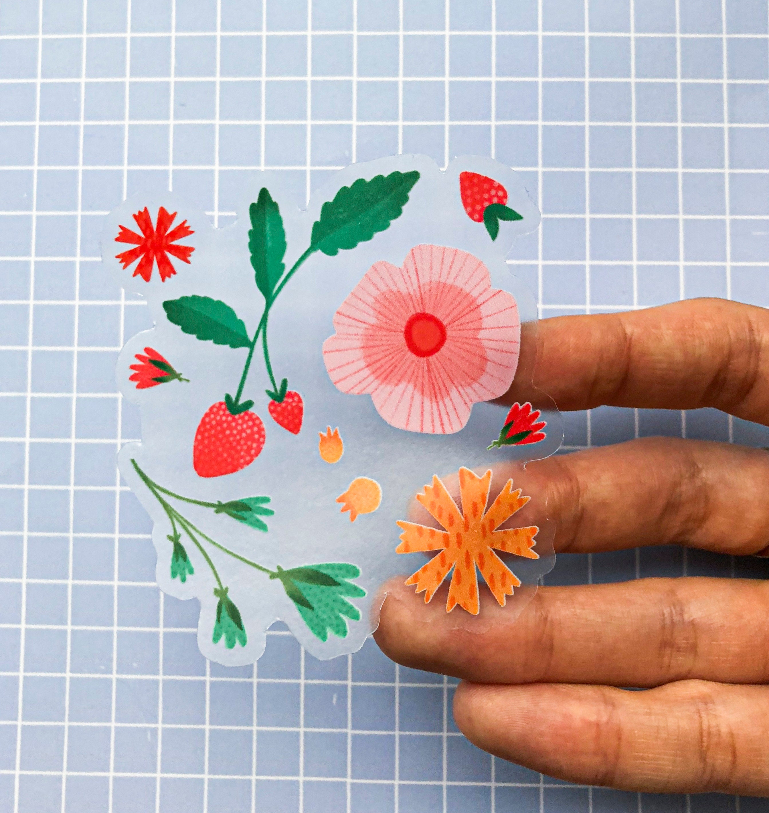 Transparent Flower Sticker clear Vinyl Sticker for Spring - Etsy