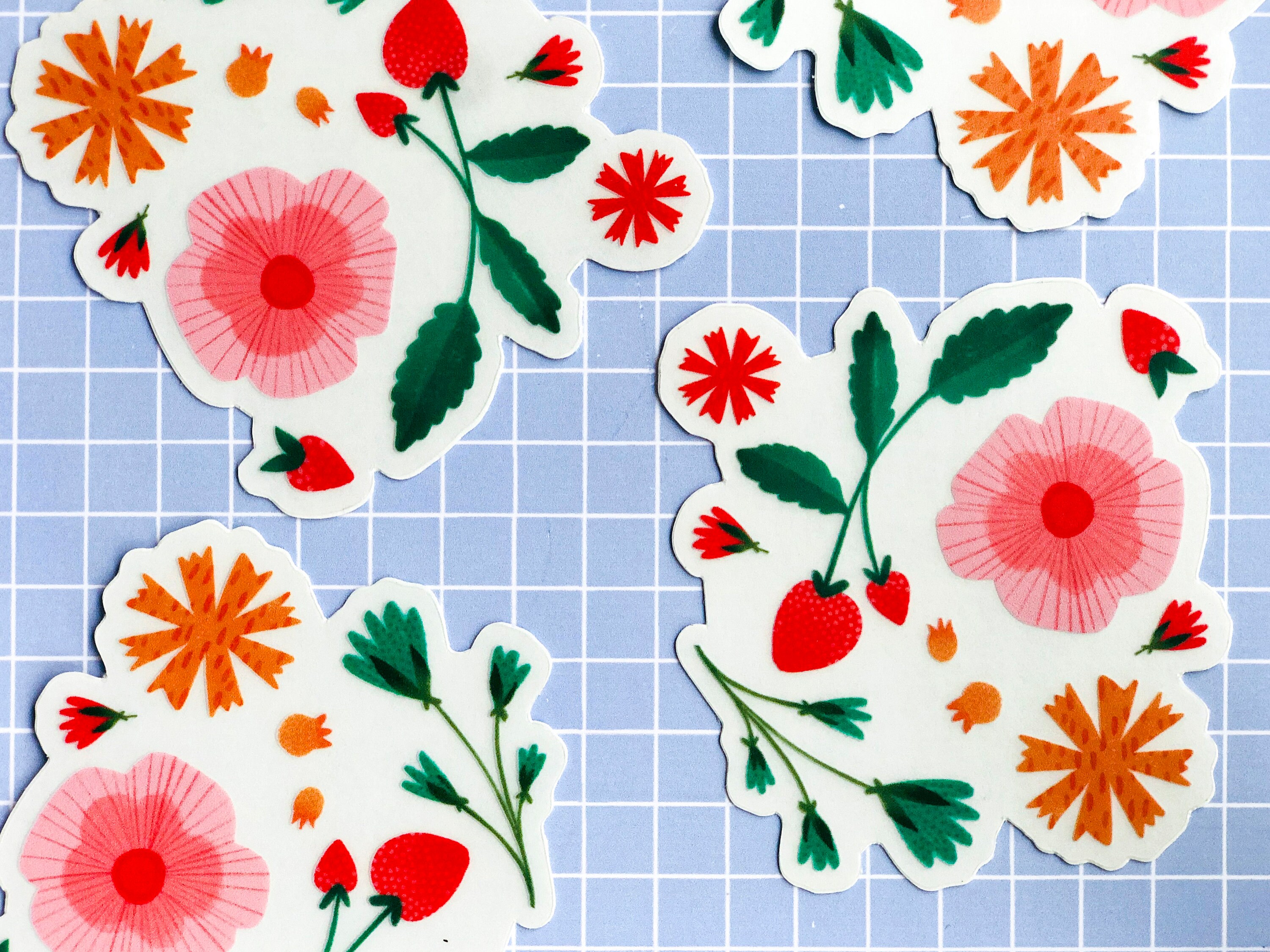 Transparent Flower Sticker clear Vinyl Sticker for Spring - Etsy