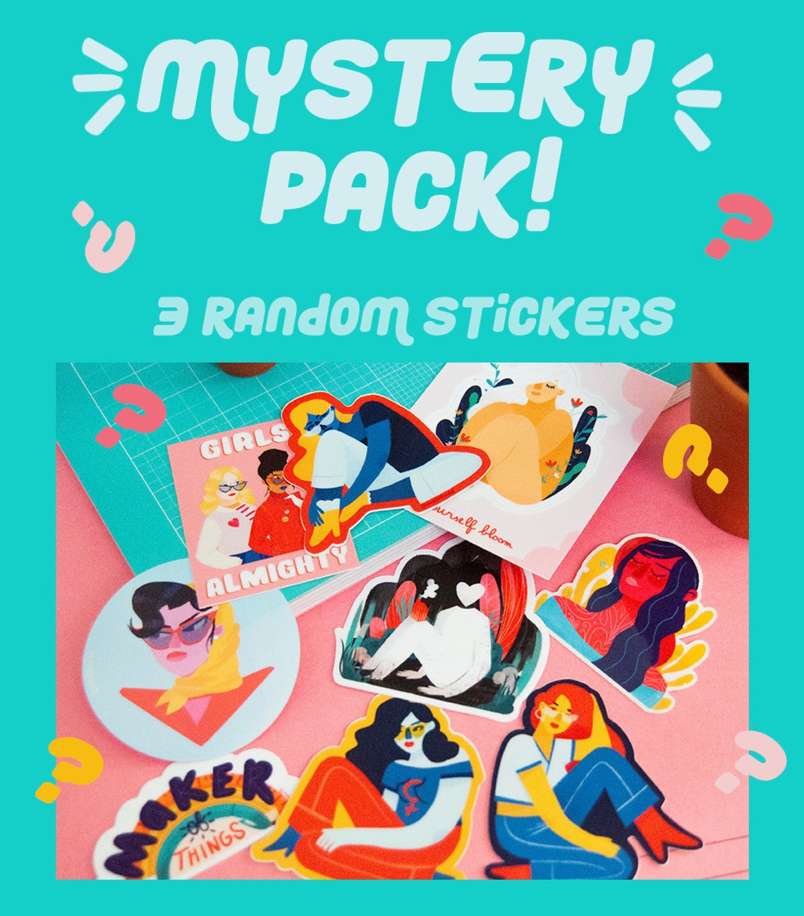 Vinyl Sticker Mystery Sticker Pack | Etsy