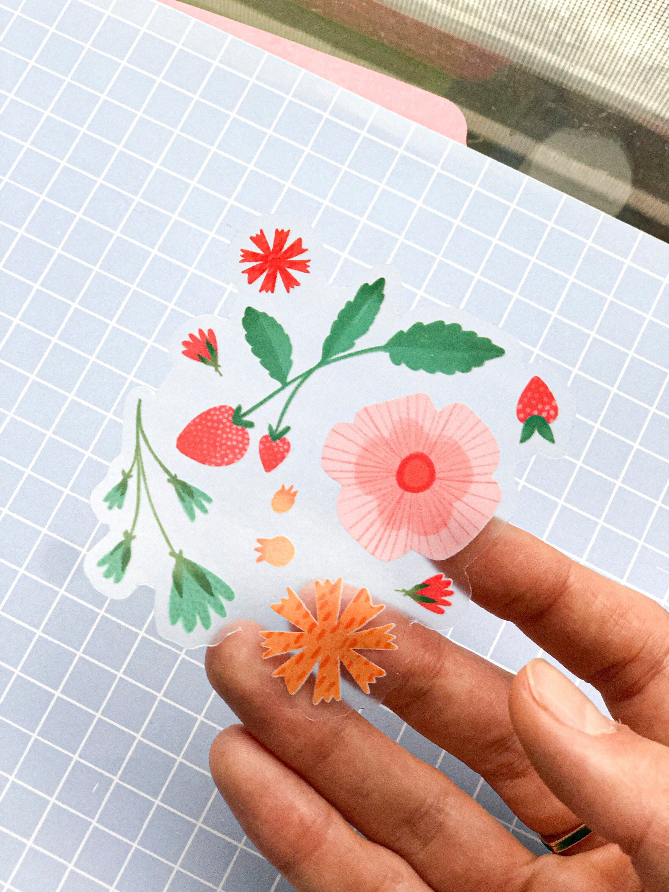 Transparent Flower Sticker clear Vinyl Sticker for Spring - Etsy