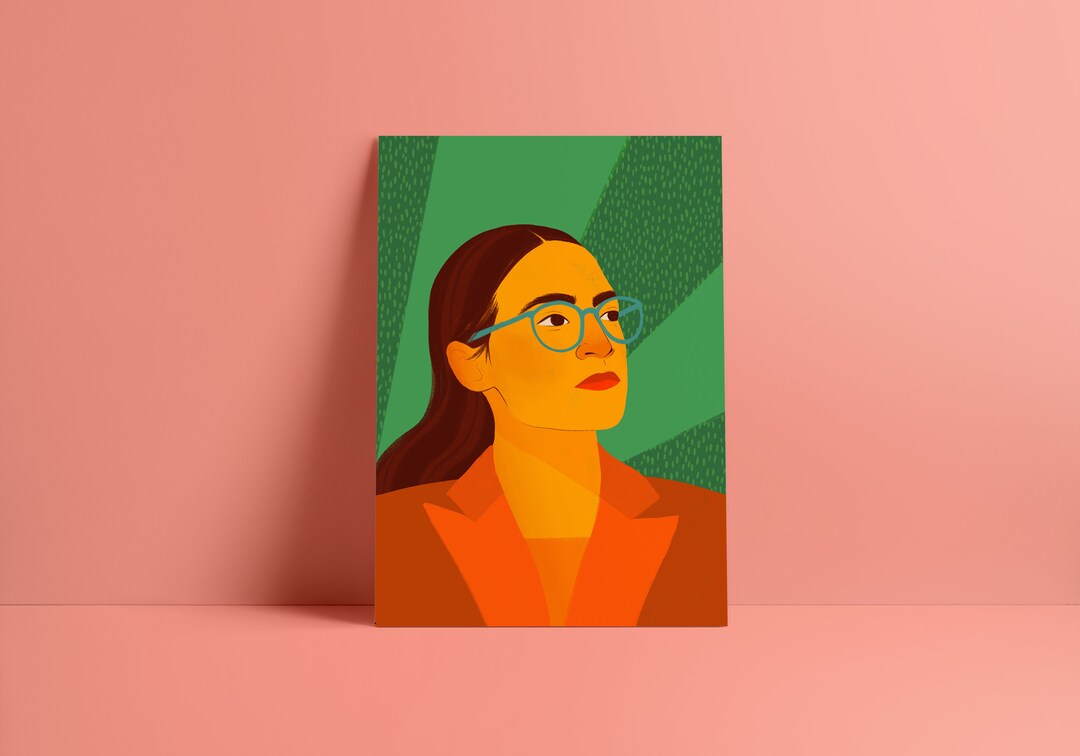Alexandria Ocasio-cortez AOC Illustrated Art Print 5x7 New - Etsy
