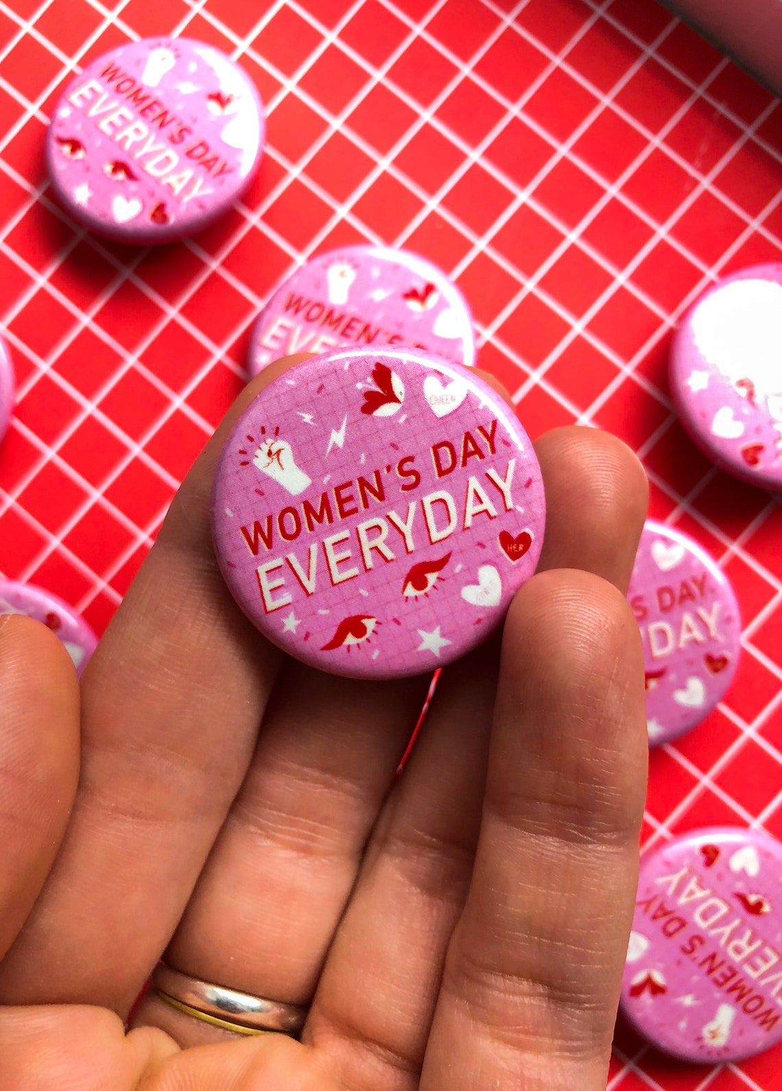 Women's day everyday 1''25 pinback button pin | Etsy