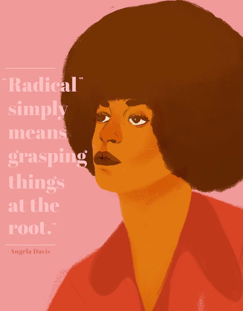 Angela Davis Portrait Illustrated Quote Digital Download Art - Etsy