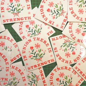 Union is Strength Solidarity Fundraising Sticker 100% of the Proceeds ...