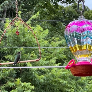 Handcrafted Copper Hummingbird Swing With Crystal Accents - Etsy