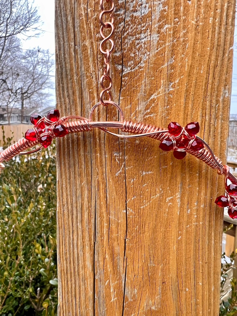 Hummingbird Swing: Copper Hummingbird Swing With Crystal Charms Hang It ...