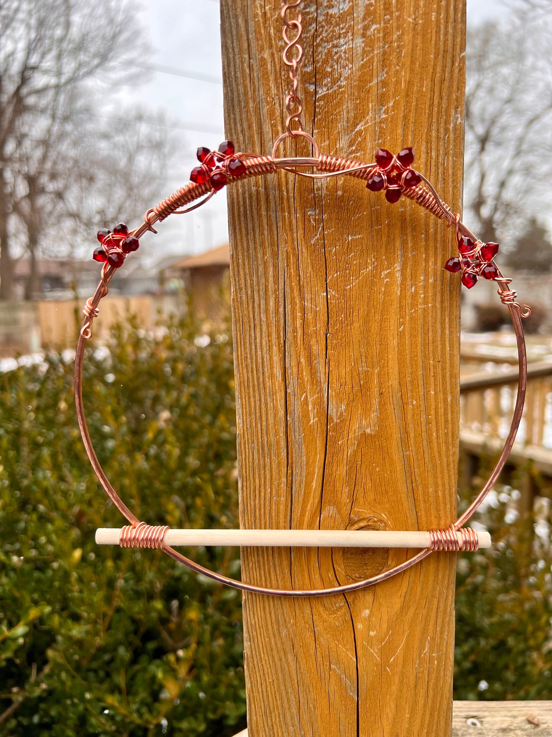 Hummingbird Swing: Copper Hummingbird Swing With Crystal Charms Hang It ...