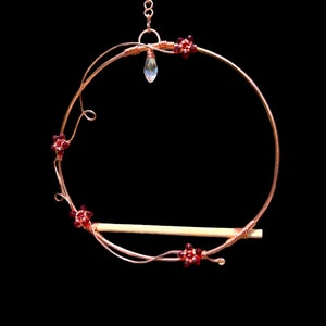 Handcrafted Copper Hummingbird Swing With Crystal: Crystal Garden ...