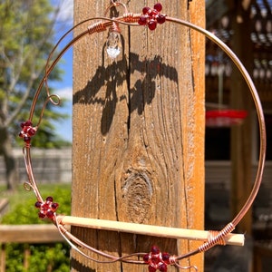 Handcrafted Copper Hummingbird Swing With Crystal: Crystal Garden ...