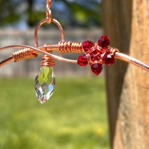 Handcrafted Copper Hummingbird Swing With Crystal: Crystal Garden ...
