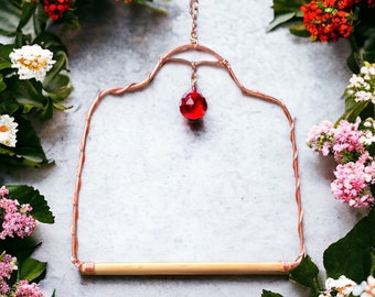 Hummingbird Swing Made of Copper and Crystal, Boho Celestial Moon ...