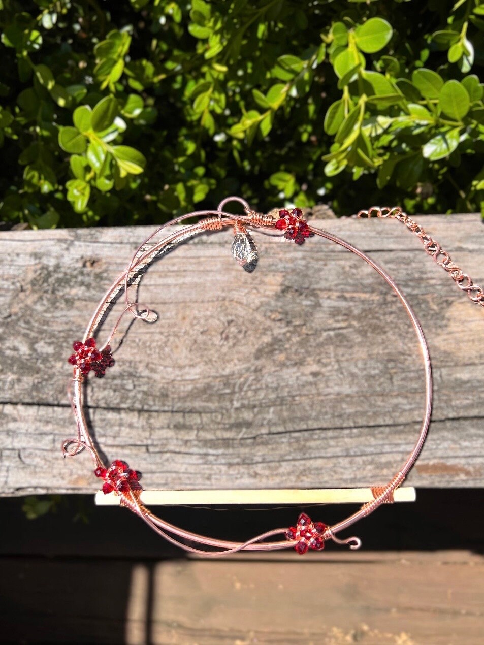 Handcrafted Copper Hummingbird Swing With Crystal: Crystal Garden ...