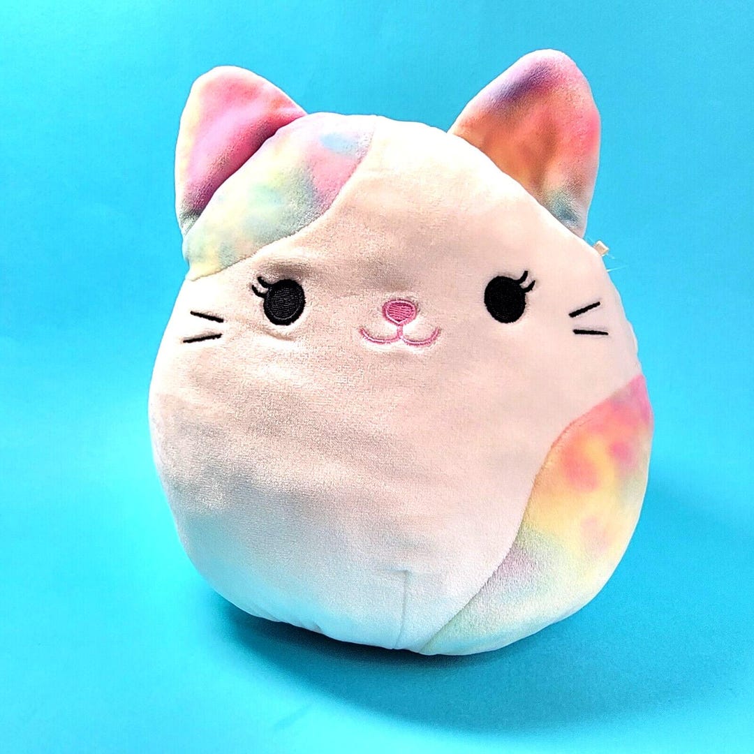 Squishmallow Risa the Calico Cat Rainbow Tie Dye 8” Plush Stuffed ...