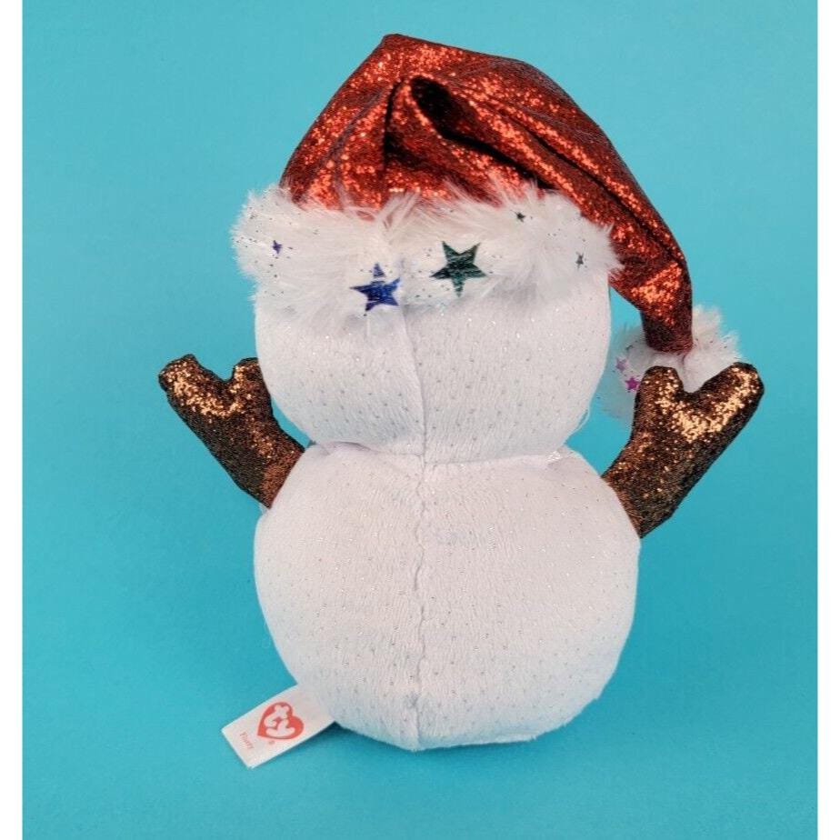 Ty Beanie Boos Flurry Snowman Plush Christmas Stuffed Animal 6" Glitter ...