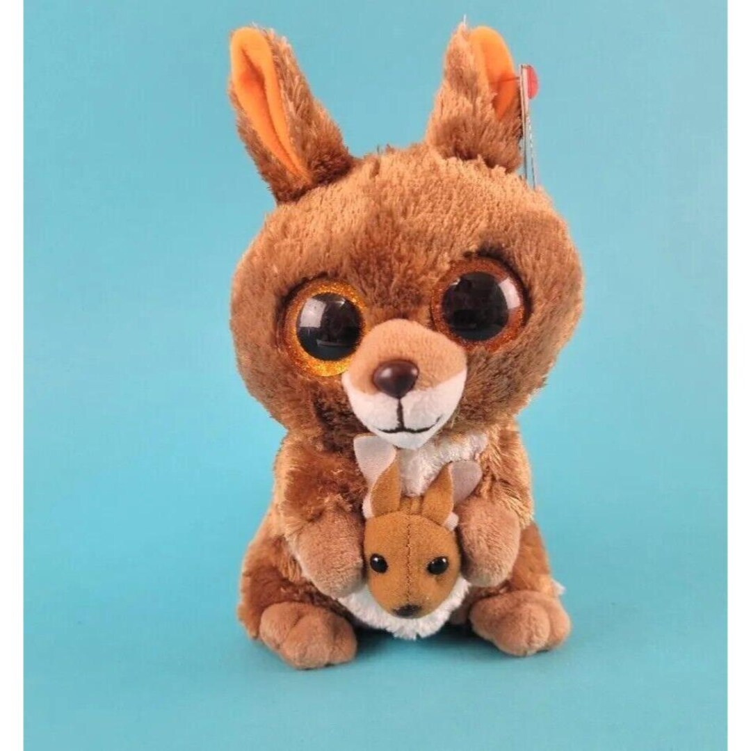 Ty Beanie Boos Kipper Kangaroo Plush 6" Joey Sparkly Glitter Eyes ...