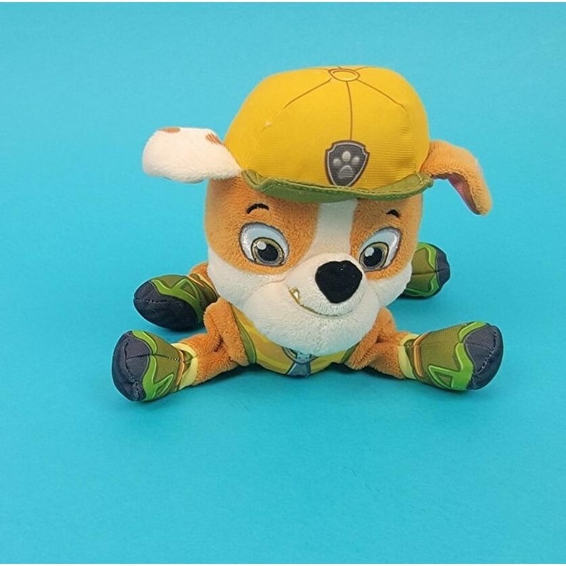 Paw Patrol Rubble Plush Construction Dog Stuffed Animal 6" Soft Doll ...