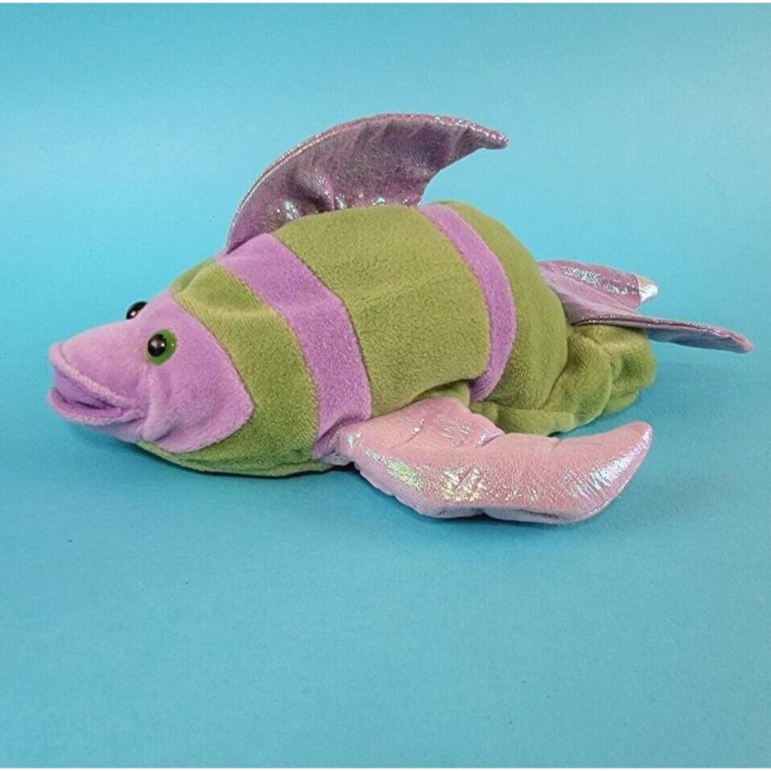 Caltoy Tropical Fish Hand Puppet Plush Stuffed Animal Classroom Purple ...