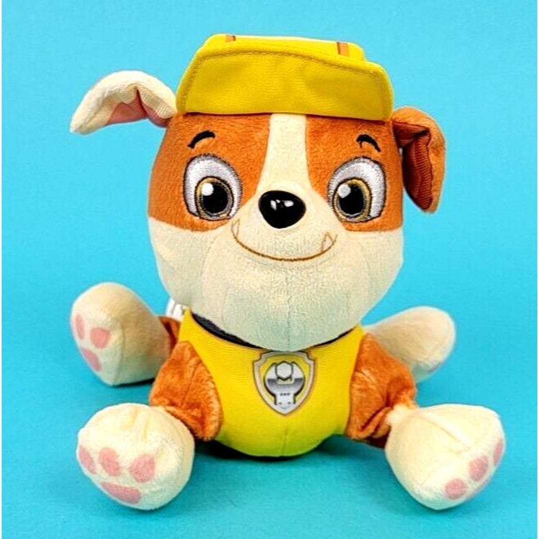 Paw Patrol Rubble Plush Construction Dog 6" Stuffed Animal Doll Puppy ...