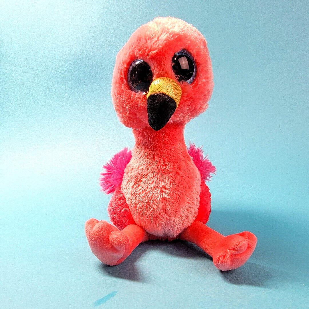 Ty Beanie Boos Gilda Flamingo Plush 6" Glitter Eyes Stuffed Animal ...