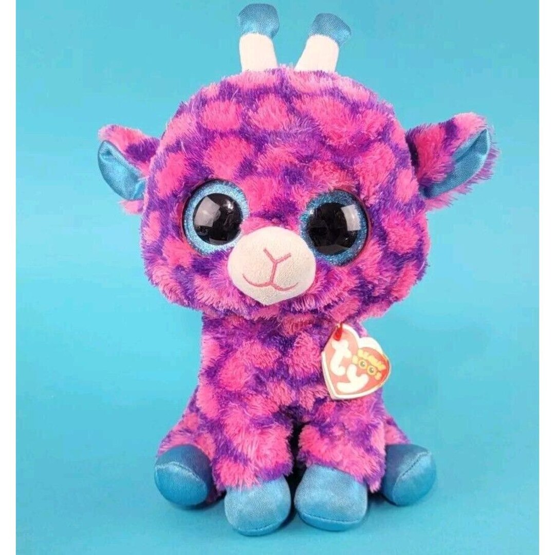 Ty Beanie Boos Sky High Pink Giraffe Plush 9 Glitter Eyes Stuffed ...
