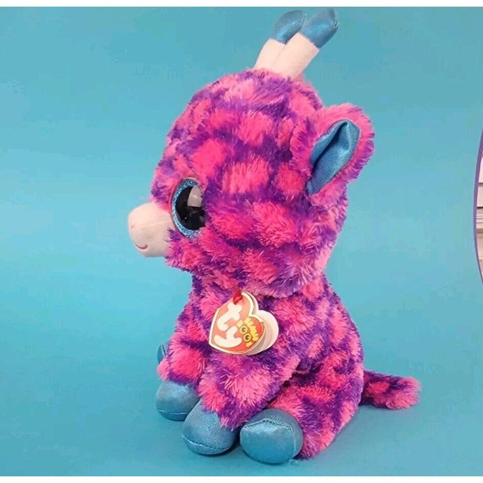Ty Beanie Boos Sky High Pink Giraffe Plush 9 Glitter Eyes Stuffed ...