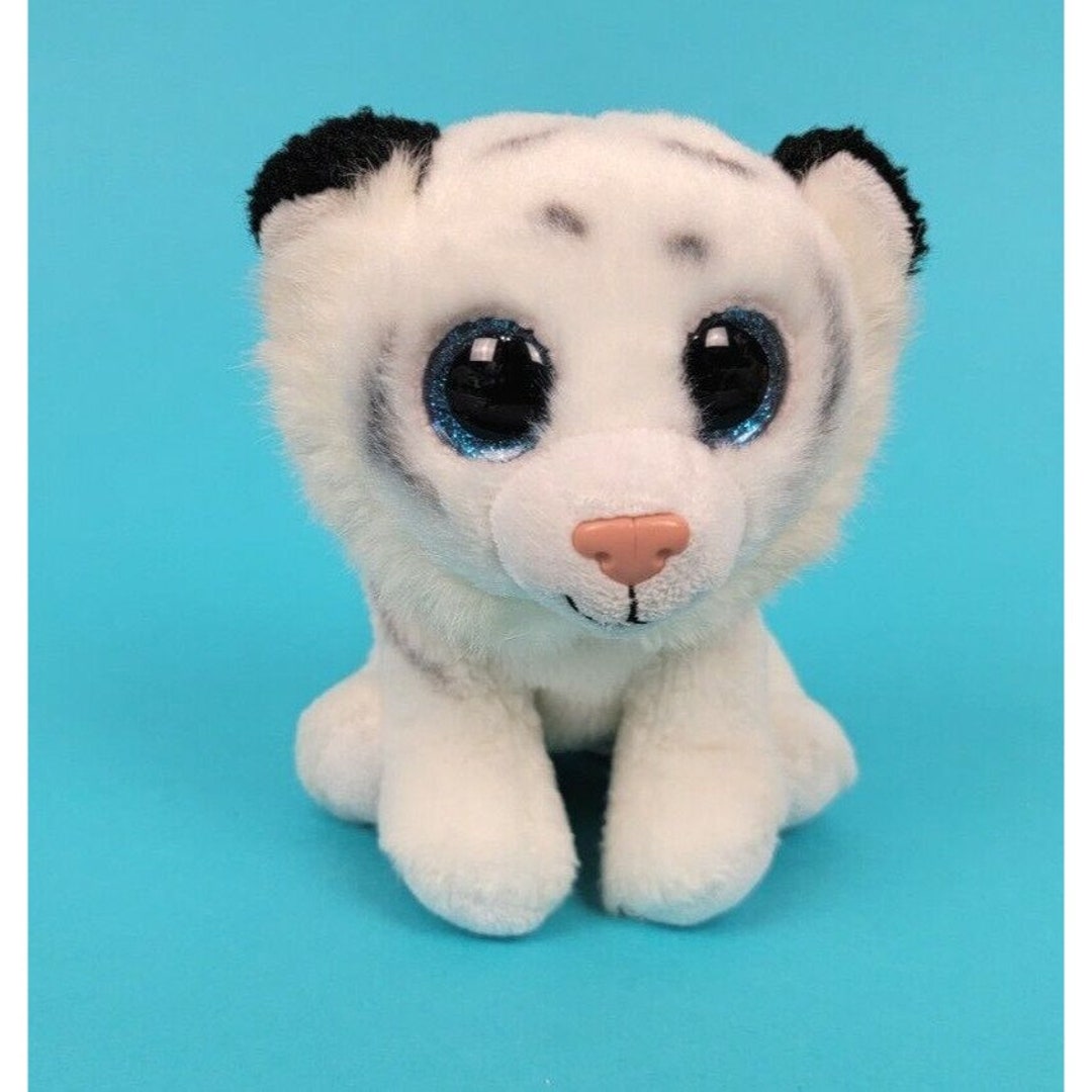 Ty Beanie Boos Tundra White Tiger 6 Stuffed Animal Doll Soft Sparkle ...