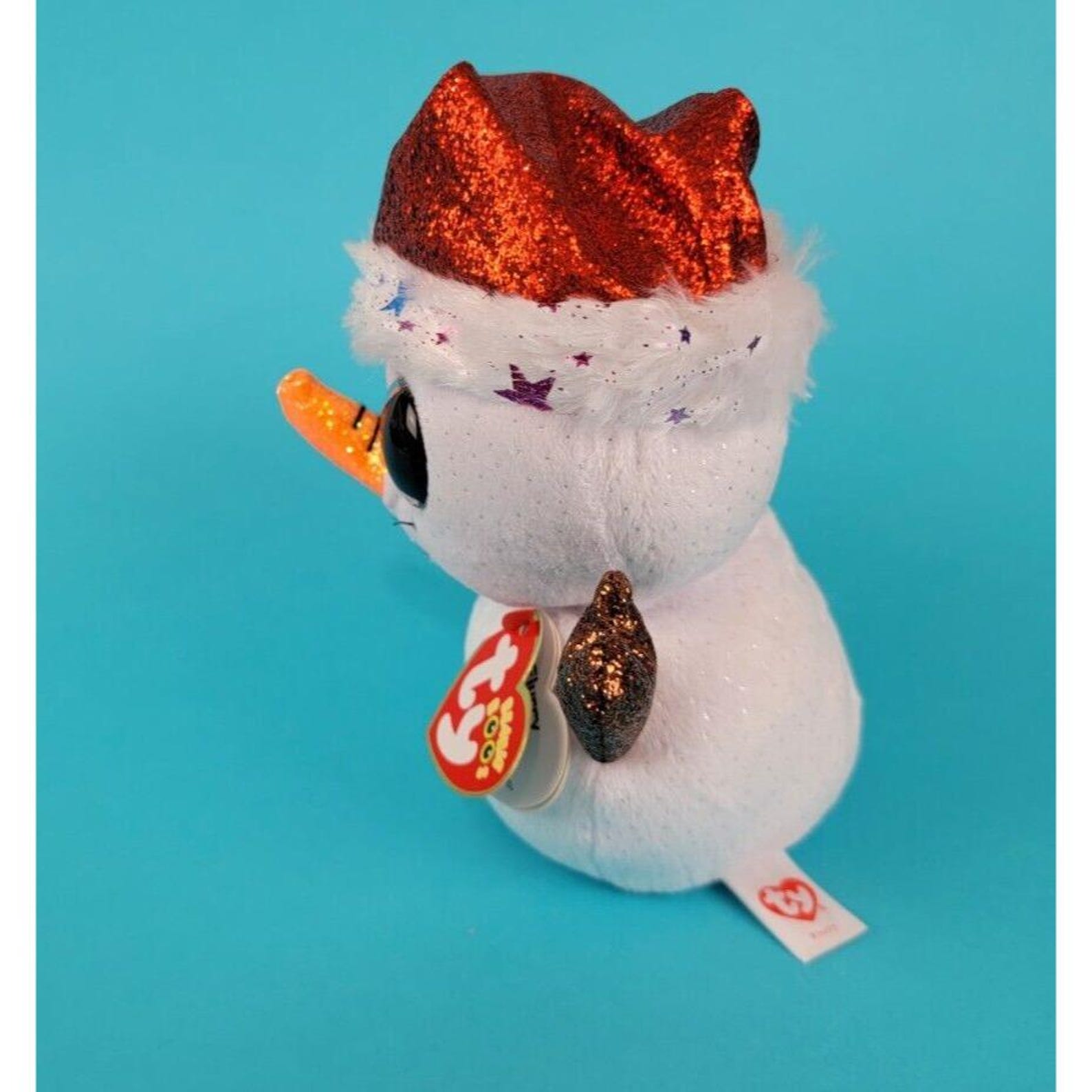 Ty Beanie Boos Flurry Snowman Plush Christmas Stuffed Animal 6" Glitter ...