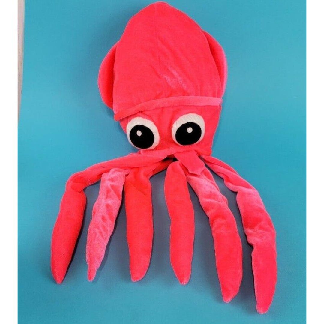 Goffa Neon Pink Squid Plush Stuffed Doll Mascot 13" Octopus Sea Marine ...