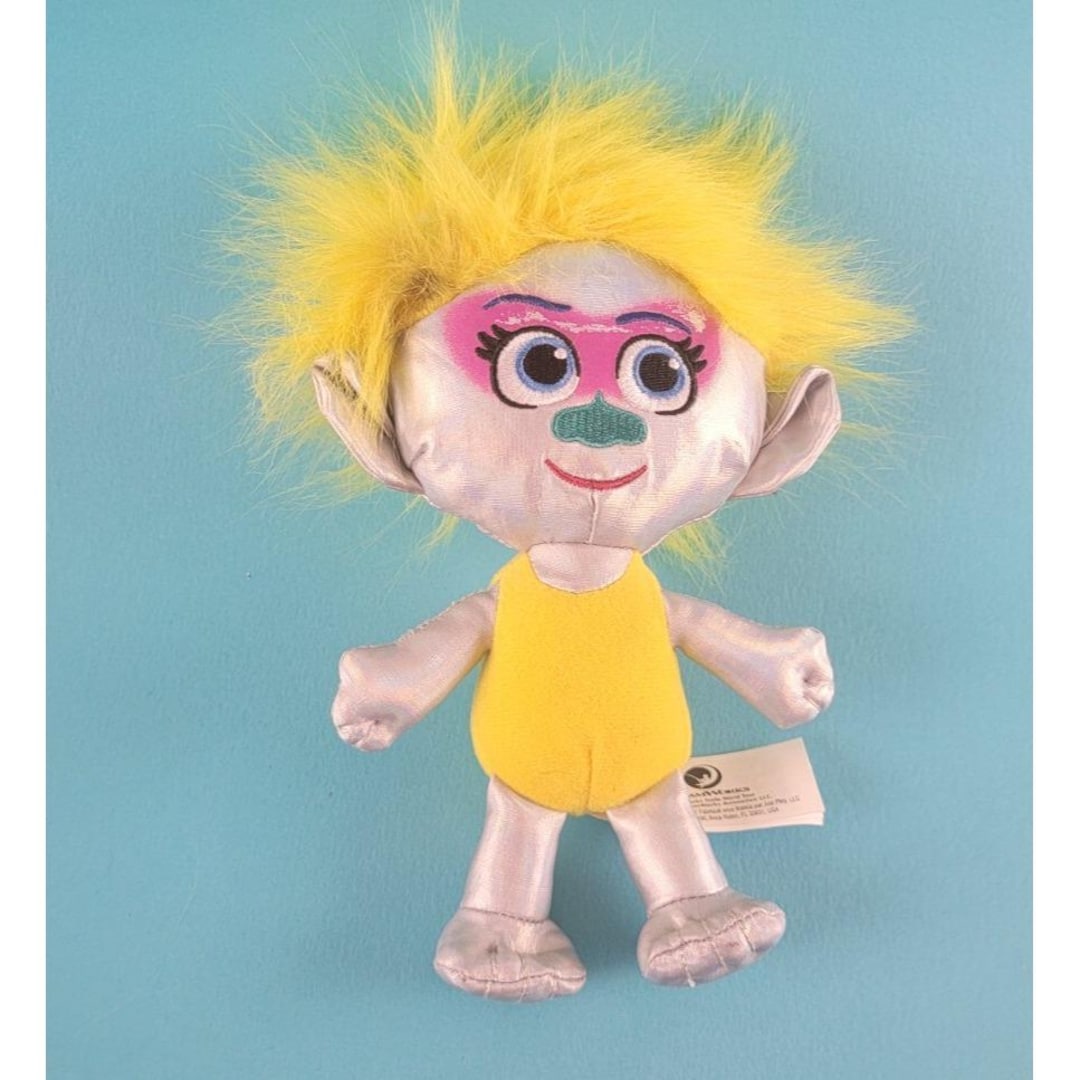 Trolls World Tour Silver Plush Toy 6" Stuffed Animal Doll Mascot Yellow ...