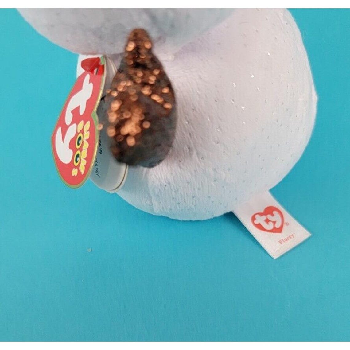 Ty Beanie Boos Flurry Snowman Plush Christmas Stuffed Animal 6" Glitter ...