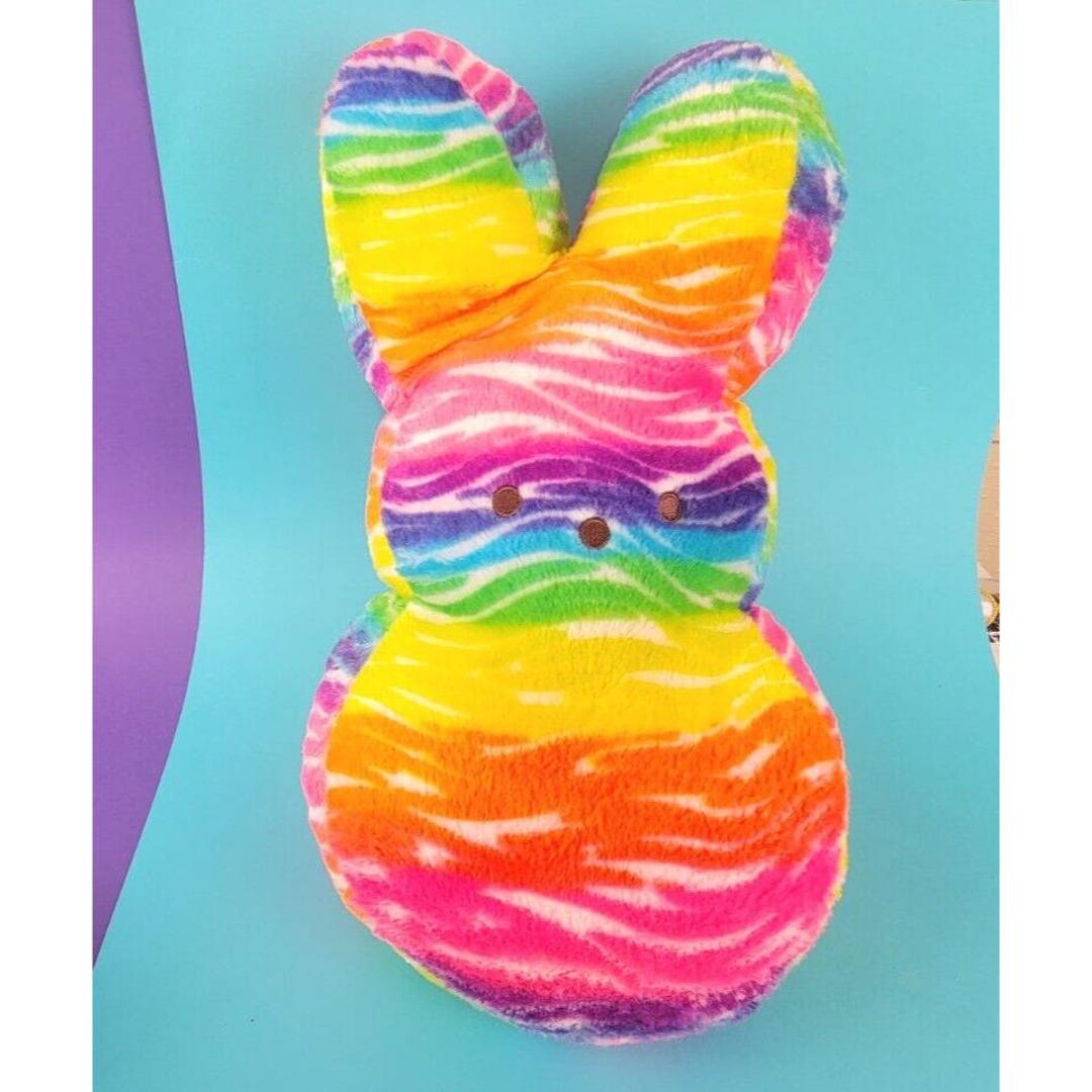 Peeps Rainbow Tie Dye Plush Zebra Tiger Stripes 16" Stuffed Toy Doll - Etsy