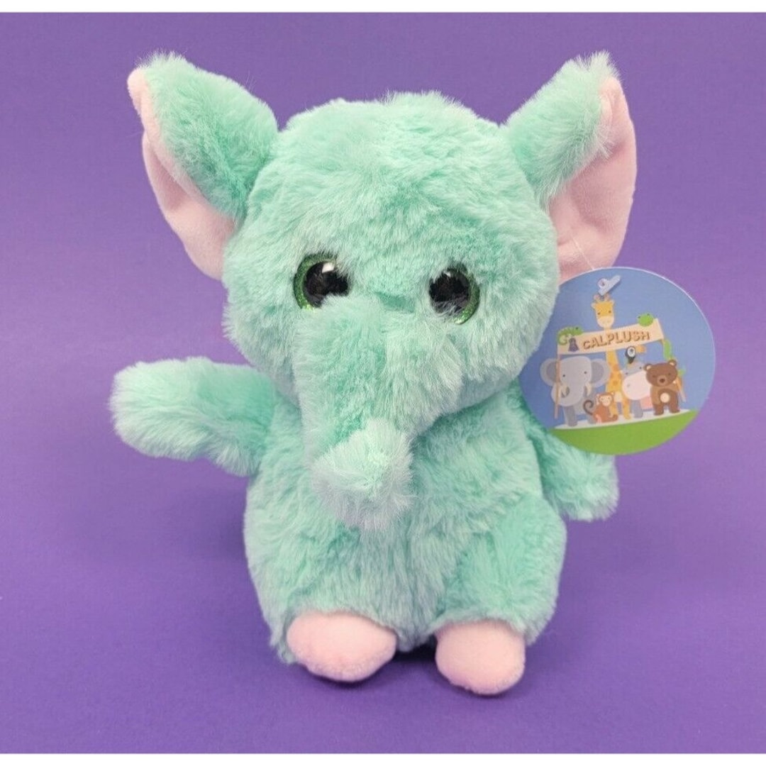 Calplush Teal Elephant Plush Stuffed Animal 6 Doll - Etsy