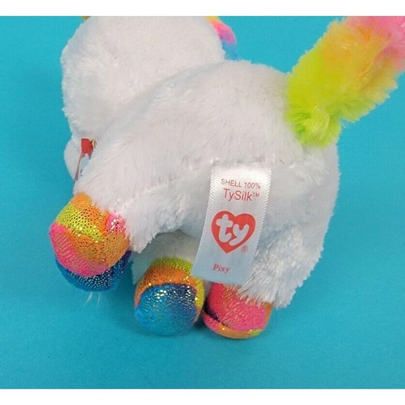 Ty Beanie Boos Pixy Unicorn Plush 6" Soft Stuffed Animal Rainbow Ty ...