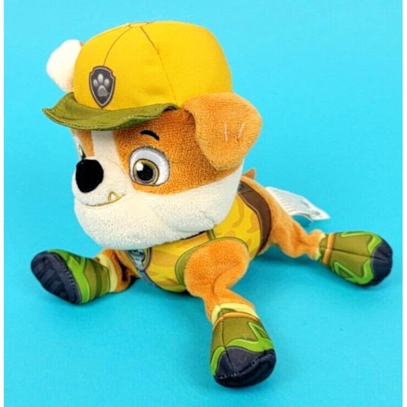 Paw Patrol Rubble Plush Construction Dog Stuffed Animal 6" Soft Doll ...
