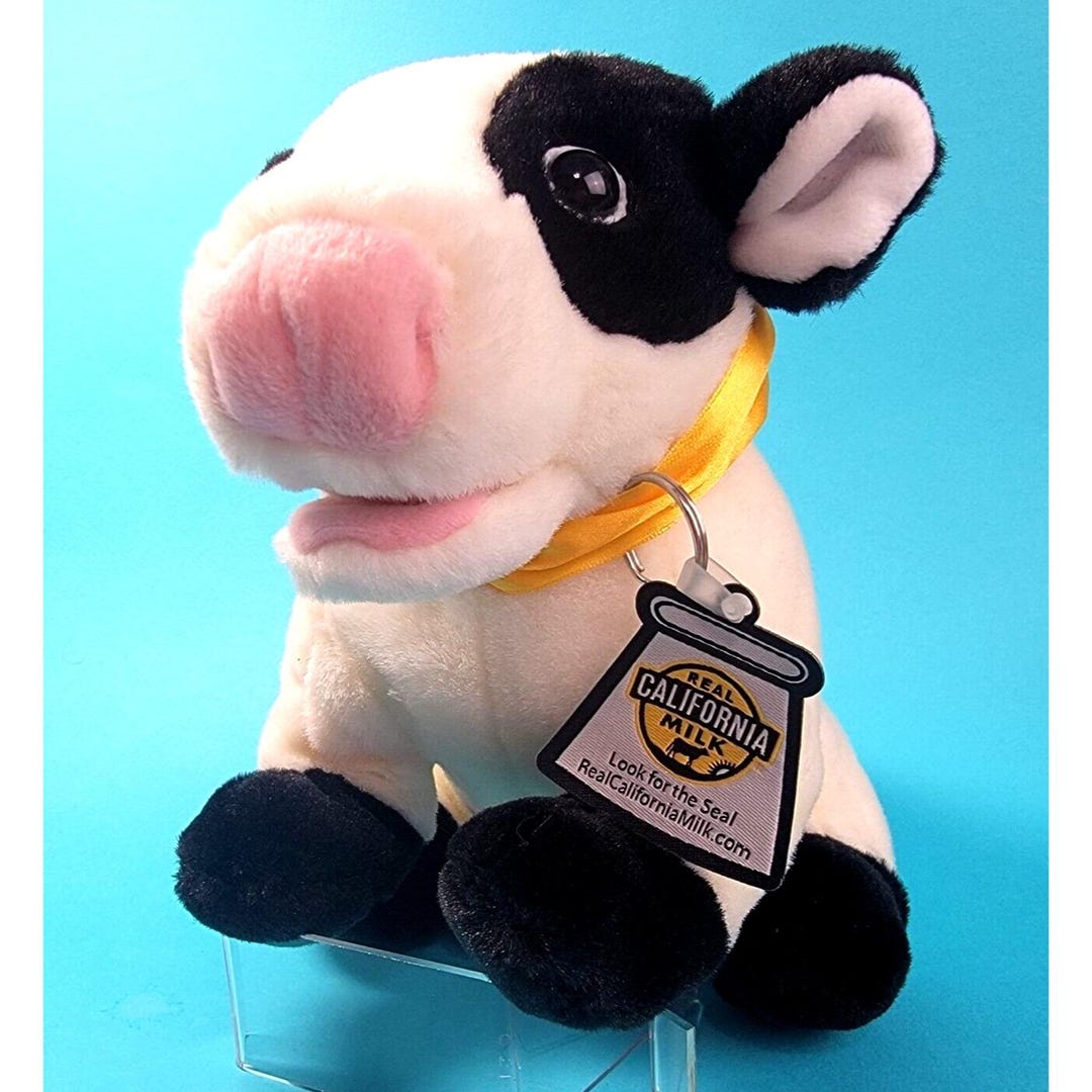 California Milk Cow Plush Puppet Mascot Doll Promo Stuffed Animal ...