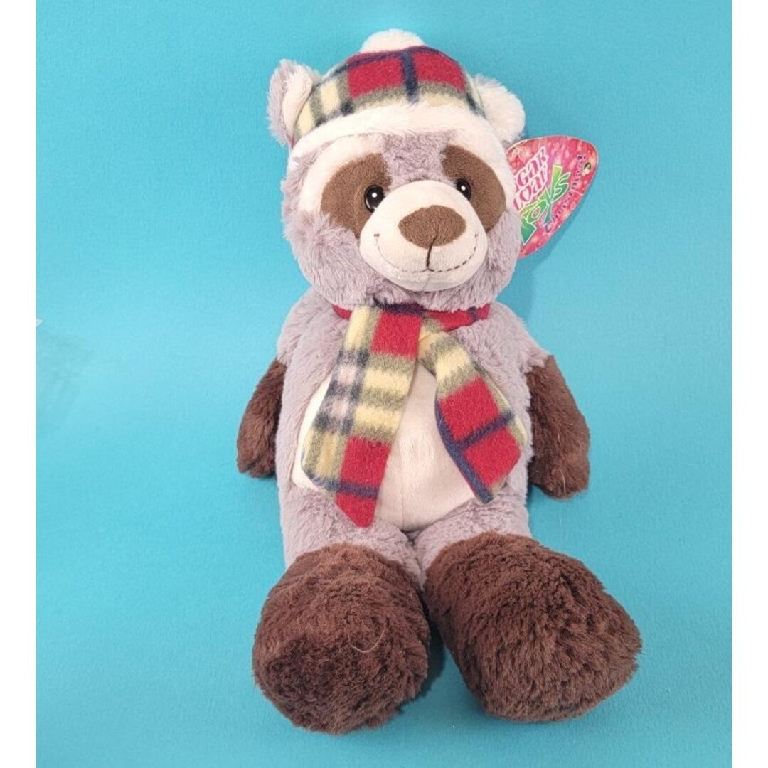 Sugar Loaf Raccoon Plush Scarf 14" Stuffed Animal Doll Winter Soft - Etsy