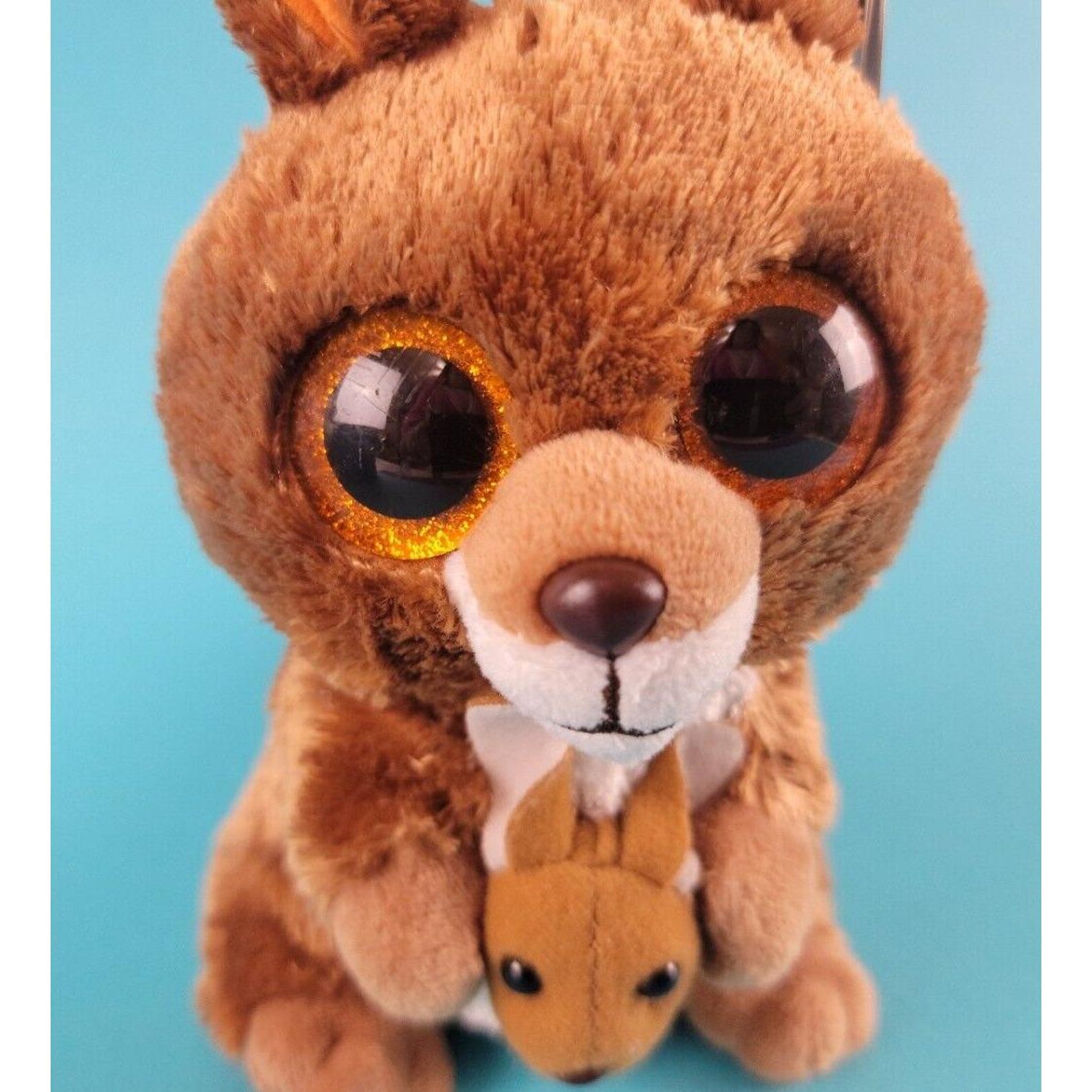 Ty Beanie Boos Kipper Kangaroo Plush 6" Joey Sparkly Glitter Eyes ...