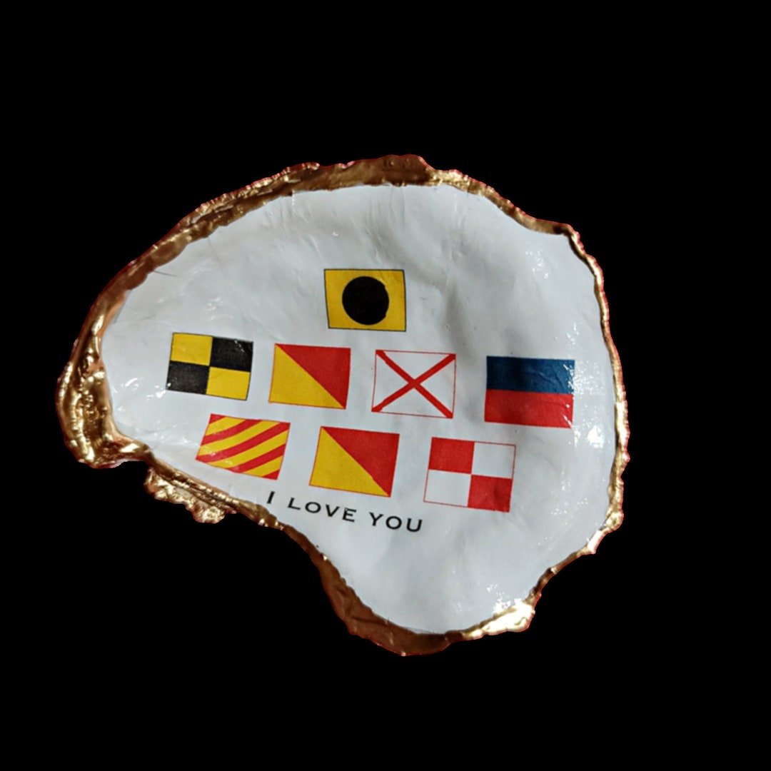 Nautical Flags spell I LOVE YOU Oyster Shell All - Etsy Österreich