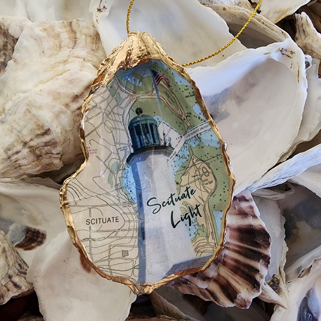 Scituate Light Oyster Shell Cape Cod Bay Shells Handmade Lighthouse ...