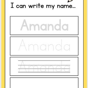Personalised Name Tracing Worksheet for Name Writing Practice. Editable ...