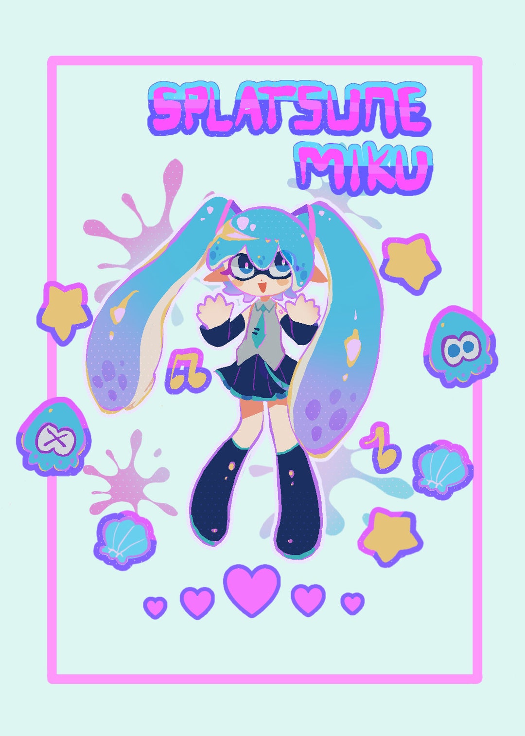 Hatsune Miku Splatoon Sticker Sheet - Etsy