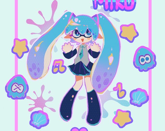 Hatsune Miku Splatoon Sticker Sheet - Etsy